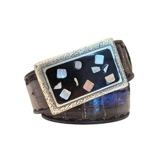 Castangia | Accessories | Castangia Alligator Skin Belt Silver Buckle ...